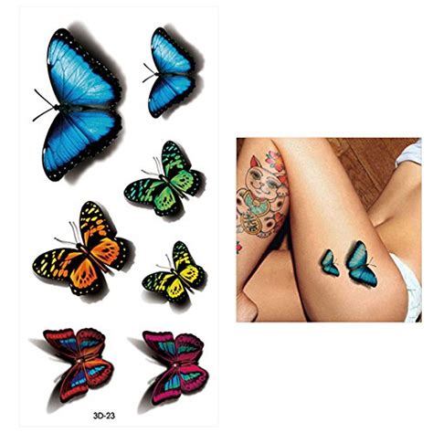 Glaryyears Tatuajes De Mariposa D Para Mujeres Y Ni As Paquete De