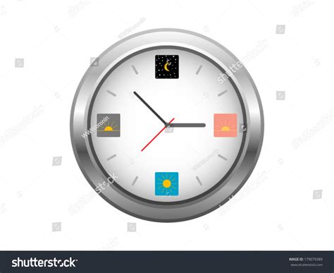 Clock Icons Day Night Morning Afternoon Stock Vector Royalty Free
