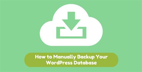 how to manually backup your wordpress database themeskills