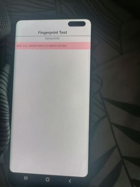 Fingerprint Sensor Not Working But In The 0 Test It Says Passed R