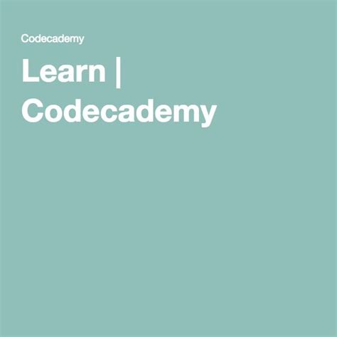 Learn To Code For Free Codecademy