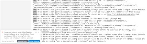 Wsl Startup Requires Reinstall Of Cursor Server Bug Reports Cursor