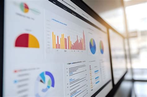A Computer Screen Displaying Data Visualizations In A Bar Chart Pie Chart And Table Format