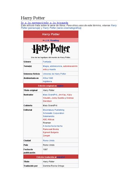 Harry El Sucio Potter Pdf Harry Potter Fantasía