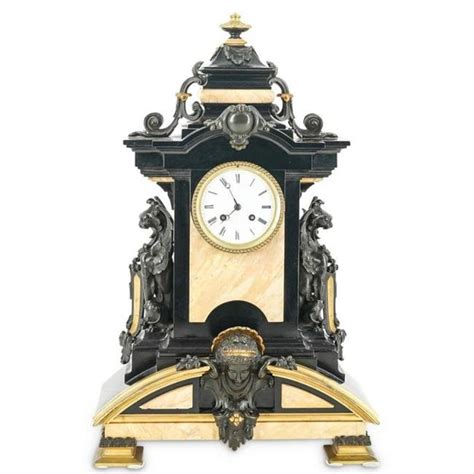 Japy Freres Bronze Mantle Clock With Marble Insets Price Guide