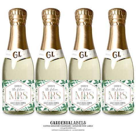 Bridal Shower Mini Champagne Bottle Labels Cheers To The Future Mrs