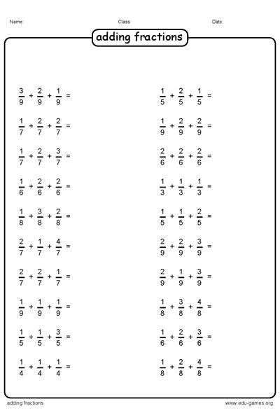 Adding And Subtracting Fractions Worksheets With Answer Key Worksheets Library