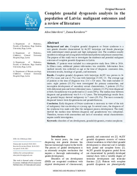 Gonadal Dysgenesis Ultrasound