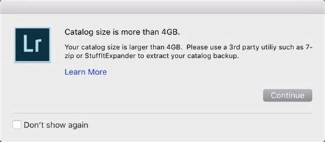 Mac Users On Backing Up Your Catalog Size Is Larger Than 4 GB
