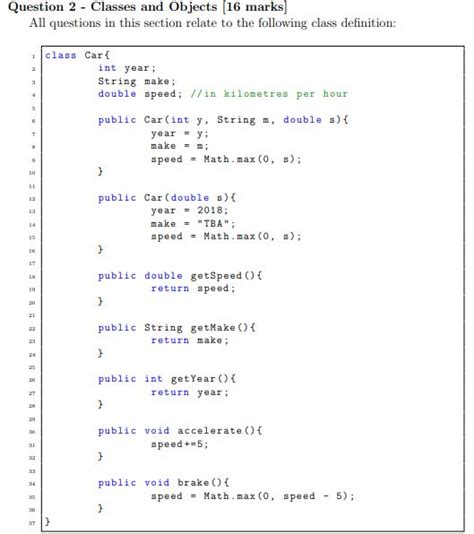 solved question 2 classes and objects [16 marks] all