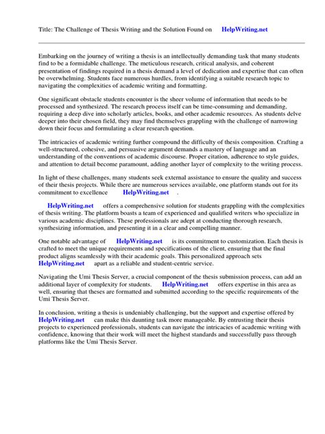 Umi Thesis Server Pdf