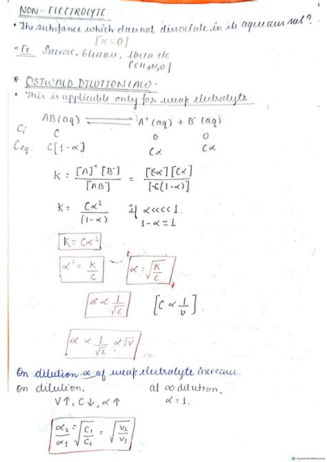 Solution Ionic Equilibrium For Neet Chemistry Handwritten Notes Of