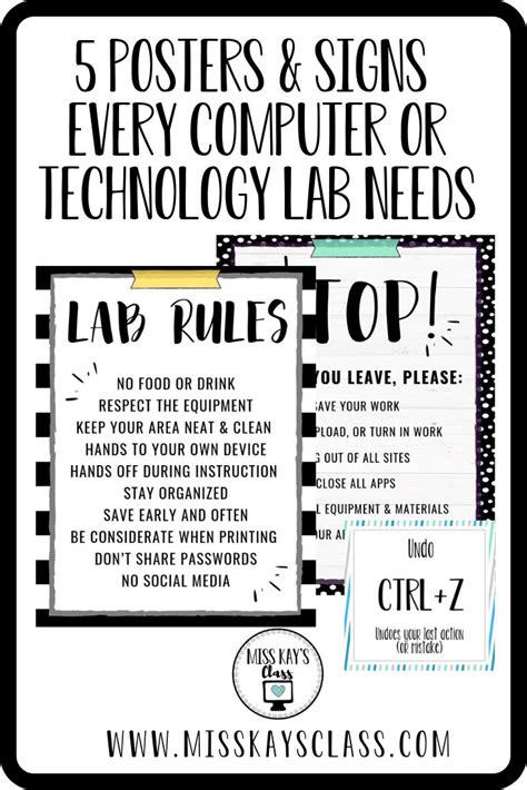 Computer Tech Lab Signs Posters