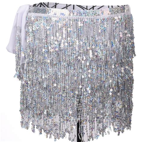 Yinsi Belly Dance Costume Sequin Tassel Fringe Hip Scarf Belt Waist
