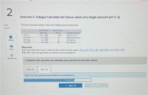 Solved Exercise C 2 Algo Calculate The Future Value Of A