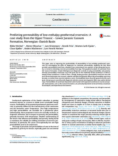 Pdf Predicting Permeability Of Low Enthalpy Geothermal Reservoirs A