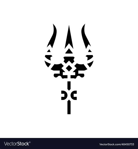 Shiva Trident Trishul Glyph Icon Royalty Free Vector Image