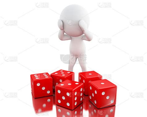 3d白人掷骰子