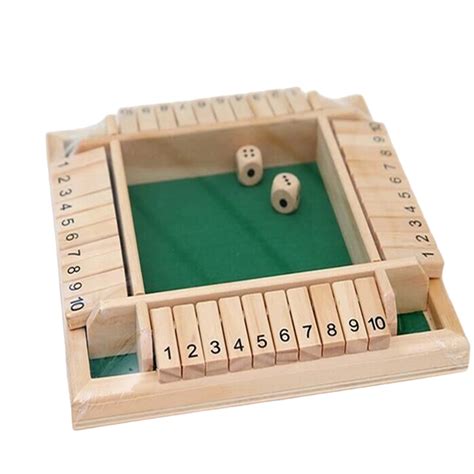 Shut The Box Game Large For 4 Players 15 Inch Wooden Board Table Math