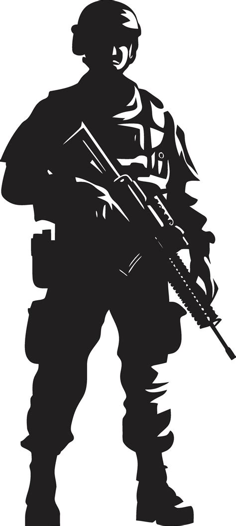 Combatant Vigor Armed Soldier Black Icon Battle Ready Sentinel Armed