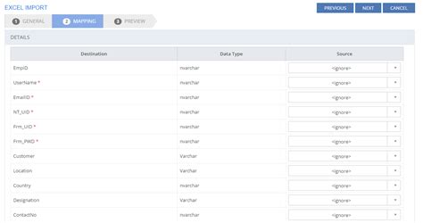 Importing User Details Using Excel