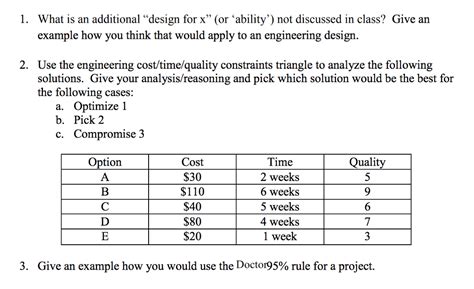 Solved What Is An Additional Design For X Or Chegg Com