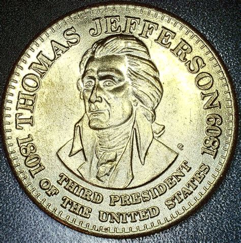 1992 Shells Presidential Coin Game Thomas Jefferson Medal 32mm For