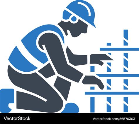 Construction Scaffolding Worker Icon Royalty Free Vector