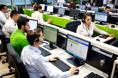 Emergency Repair Call Center Operators Handling Requests Premium Ai