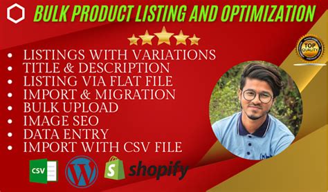 Do Bulk Product Upload With Csv File For Any Ecommerce Store By Milon73