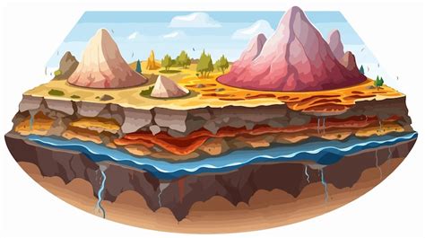 Earth Layers Lithosphere Diagram Premium Ai Generated Vector
