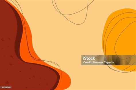 수제 추상 배경 그리기 다른 모양과 불규칙한 선 유기농 센터는 텍스트를 위해 출시되었습니다 황토색 색상 범위 가벼운에 대한 스톡 벡터 아트 및 기타 이미지 Istock