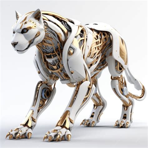 Premium Ai Image Robot Cheetah Illustration Digital Chase