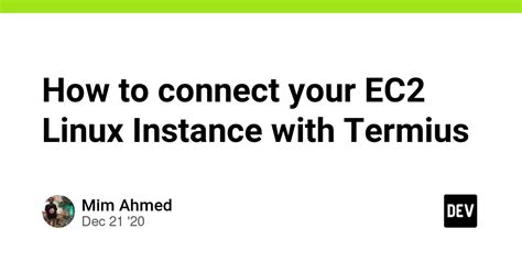 How To Connect Your Ec2 Linux Instance With Termius Dev Community