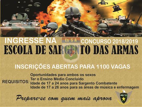 Curso Sena EsSA Escola De Sargento Das Armas Concurso 2018 2019