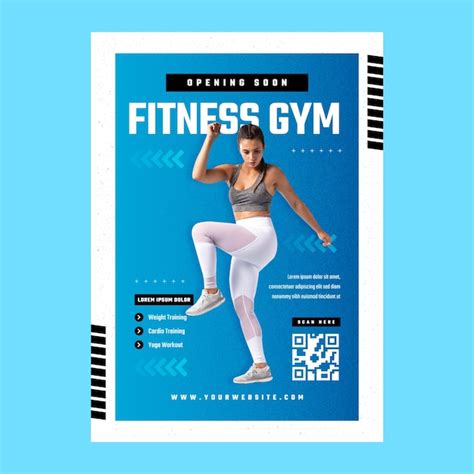 Free Vector Fitness Gym Training Poster Template