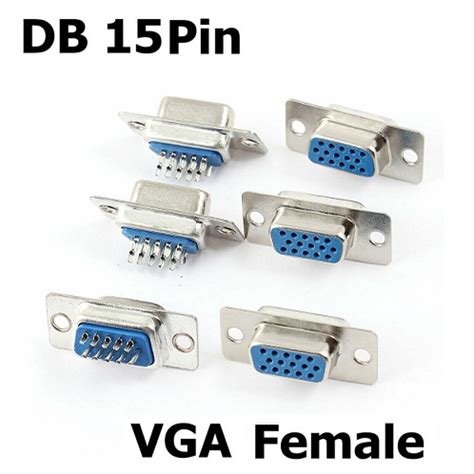 Jual DB15 Female VGA Connector Serial DIY Konektor DB 15Pin Female VGA 15P DB15 Jack Konektor