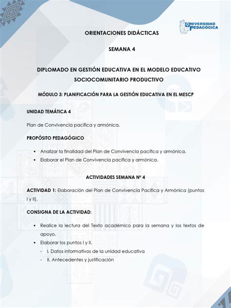Orientaciones MetodolÓgicas Para Semana 4 Pdf