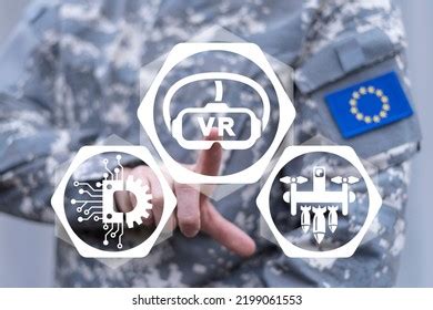 Virtual Augmented Reality Technologies Integration Military Stock Photo
