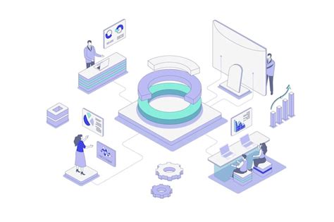 데이터 분석 웹에 대한 윤 이소메트릭 개념 다이어그램과 차트를 공부하는 사람 재무 보고서에 대한 통계를 연구하는 사람 그래프 대시보드를 분석하는 사람 터