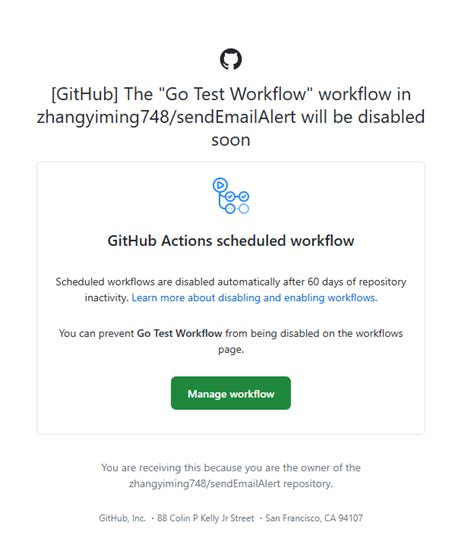 请问我这个github工作流为什么接收到disable的邮件，是警告吗？ 开发调优 linux do