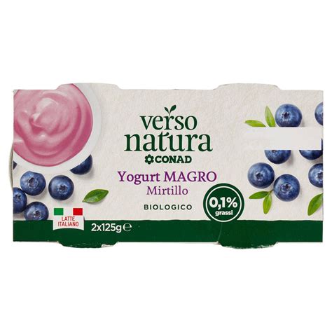 Bio Yogurt Magro Mirtillo Biologico 2x125g Conad Conad