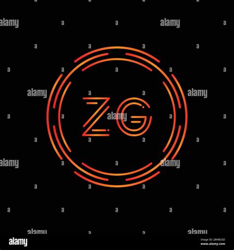 Initial ZG Logo Design Vector Template Digital Circle Letter ZG