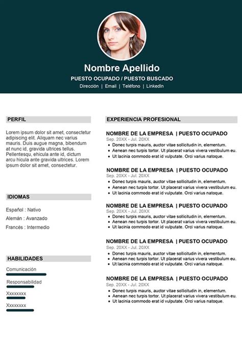 Modelo De Hoja De Vida Laboral Gratis