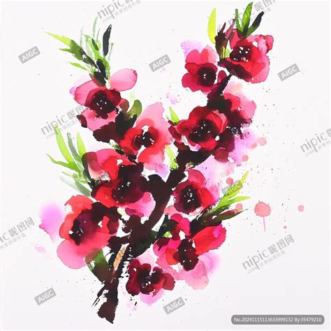 AI创作图水彩石竹 水彩夹竹桃 水彩扁竹花 手绘水彩凤仙花 手绘夹竹桃 水彩唐菖蒲 凤仙花水彩花卉 水彩石榴花 夹竹桃插画 原创国画夹竹桃花