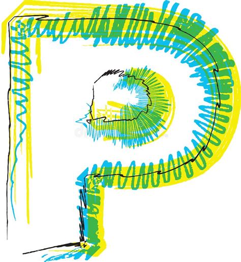 Fuente Del Drenaje De La Mano Letra P Ilustración del Vector