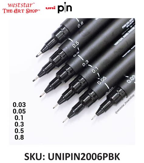 Weststar The Art Shop Buy Uni Pin Fineliner Drawing Pen Black