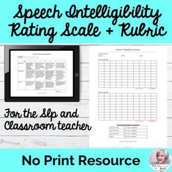Speech Intelligibility Rating Scale Rubric For Articulation Progress Dismissal