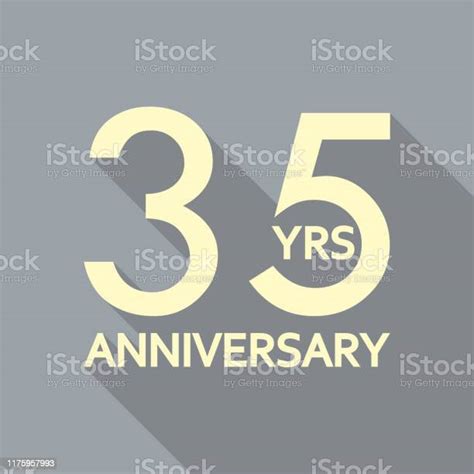 35 주년 기념 아이콘입니다 기념일 장식 템플릿입니다 축 하 및 생일 엠블럼입니다 벡터 그림입니다 35에 대한 스톡 벡터 아트