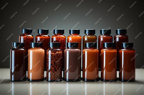 Premium Ai Image Row Of Plain Brown Lotion Containers